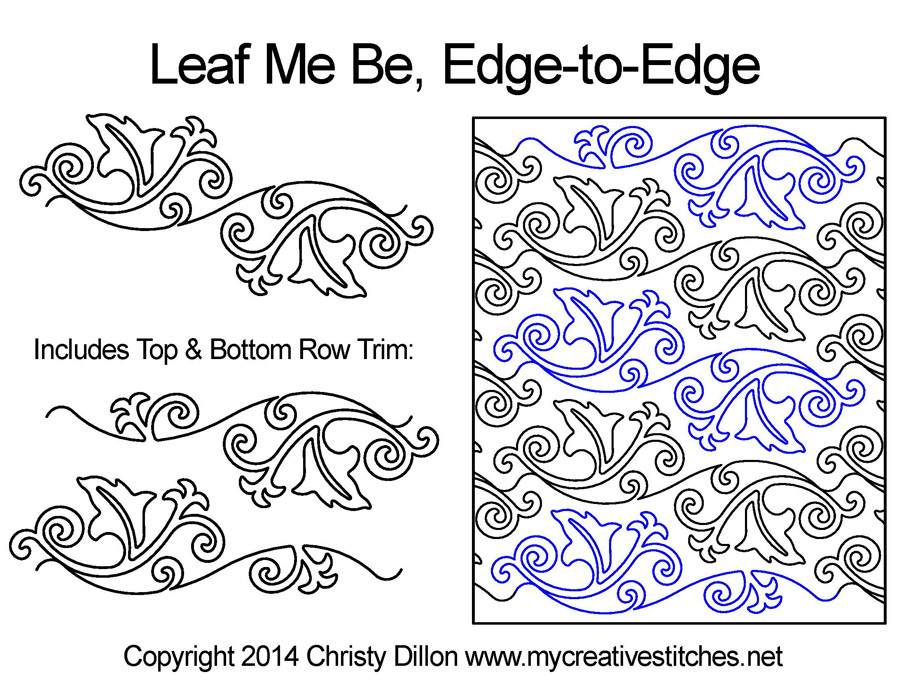 Computerized Quilting Pattern Forget Me Not Edge-to-Edge