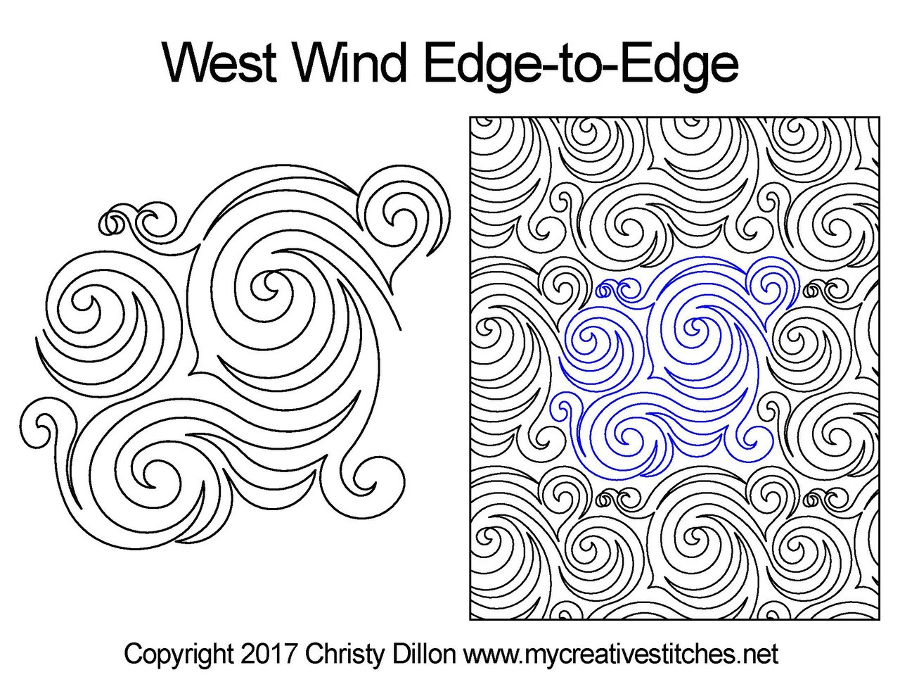 West Wind in Winter | Edge to Edge Pantograph Patterns