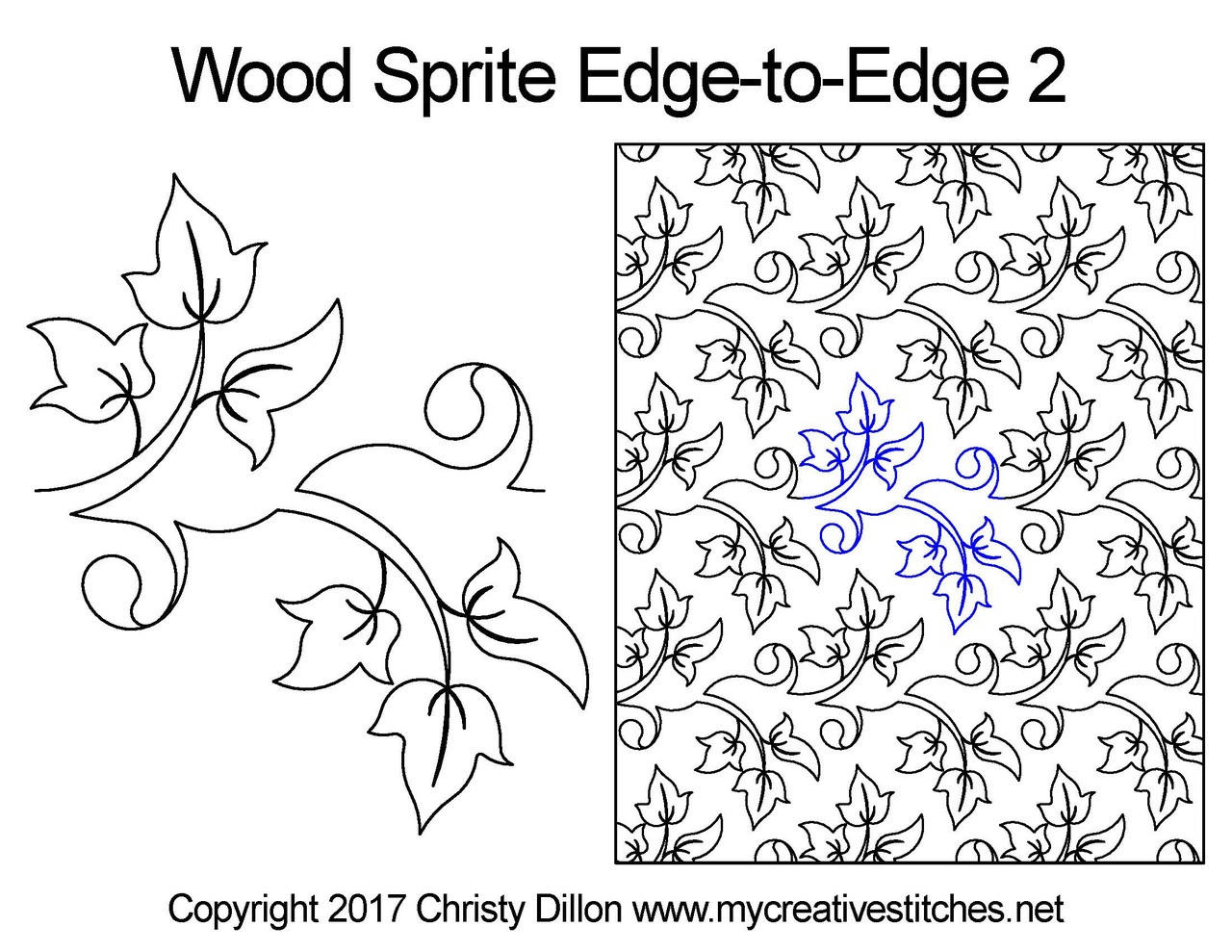 Computerized Quilting Pattern Wood Sprite Edge-to-Edge