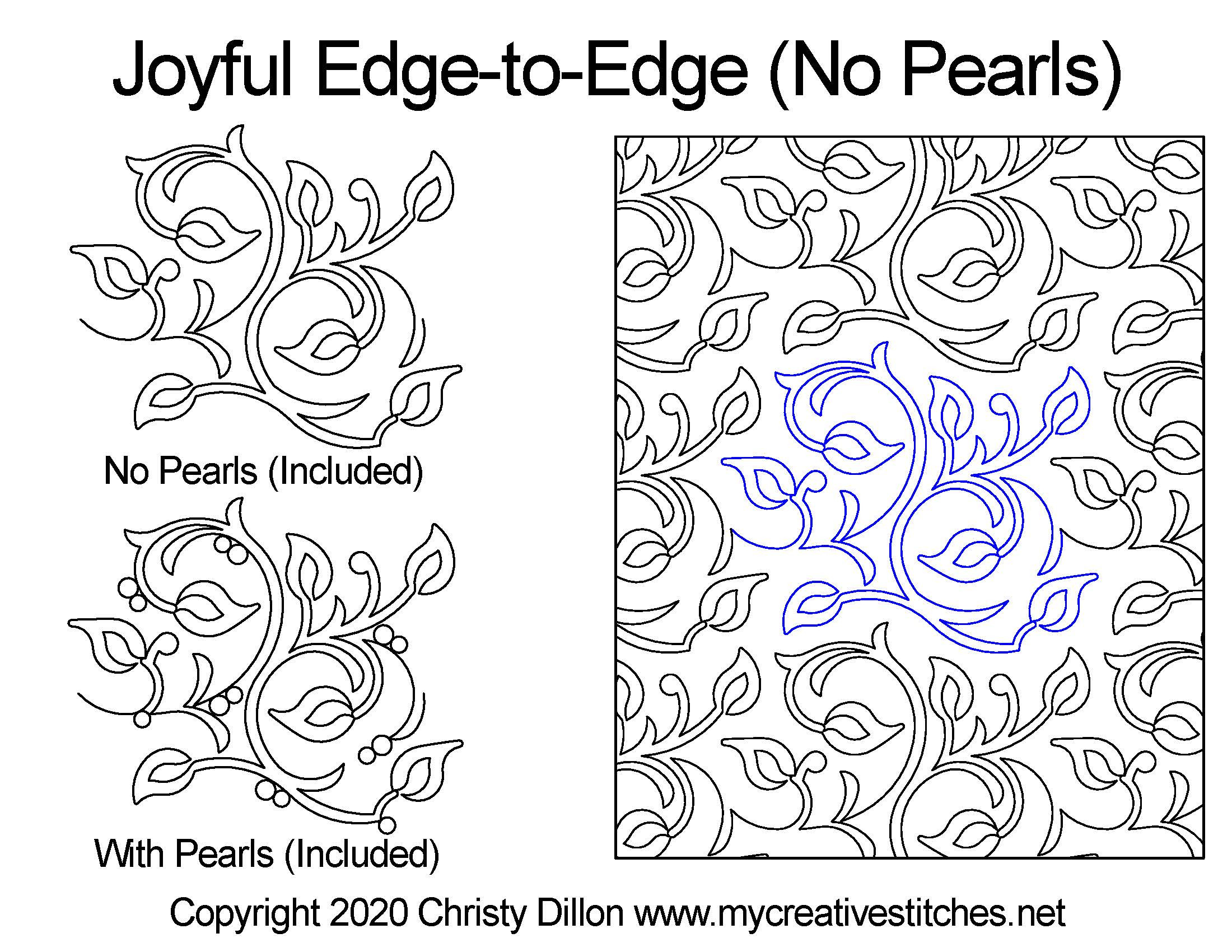 Computerized Quilting Pattern Joyful Edge-to-Edge