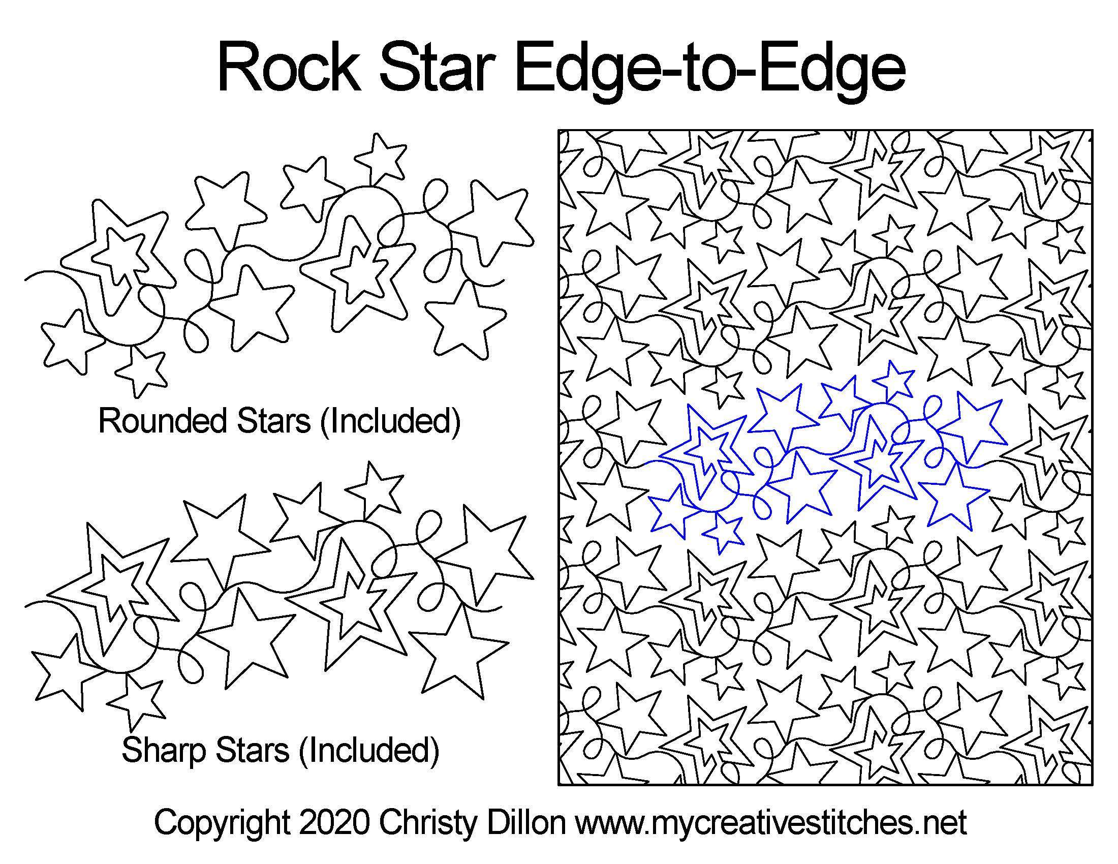 Computerized Quilting Pattern Star Spangled Edge-to-Edge