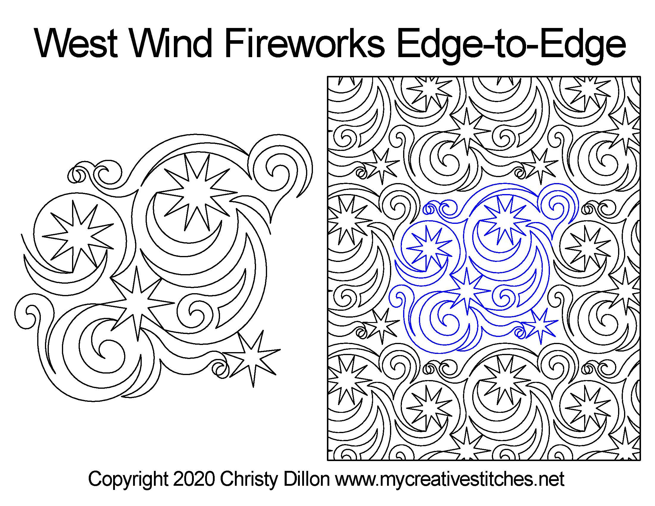 West Wind in Winter | Edge to Edge Pantograph Patterns