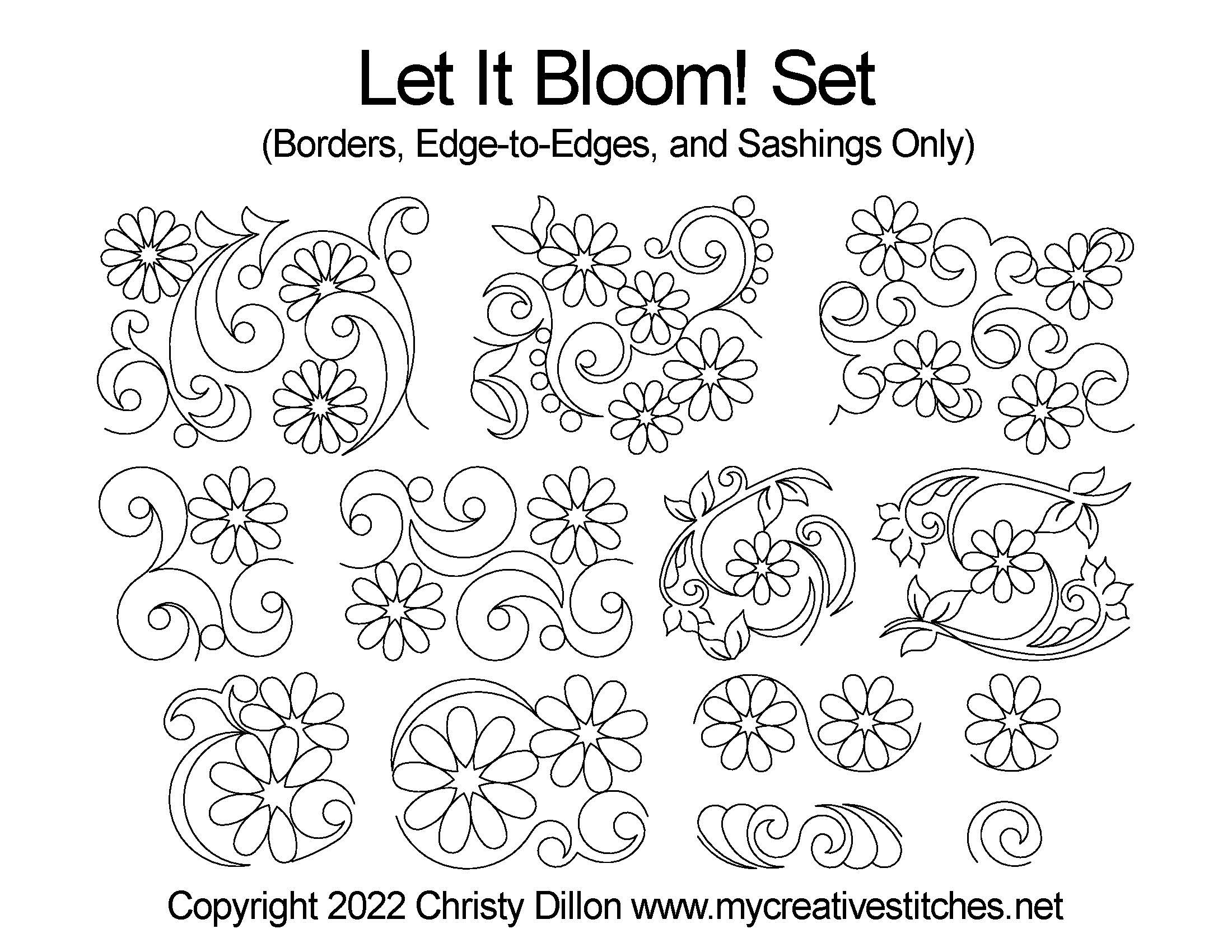 Computerized Quilting Pattern Edgewood Set