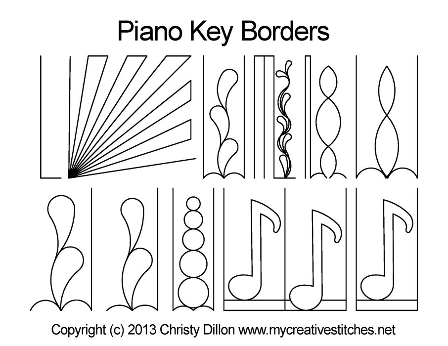 Piano Key Borders Set - My Creative Stitches