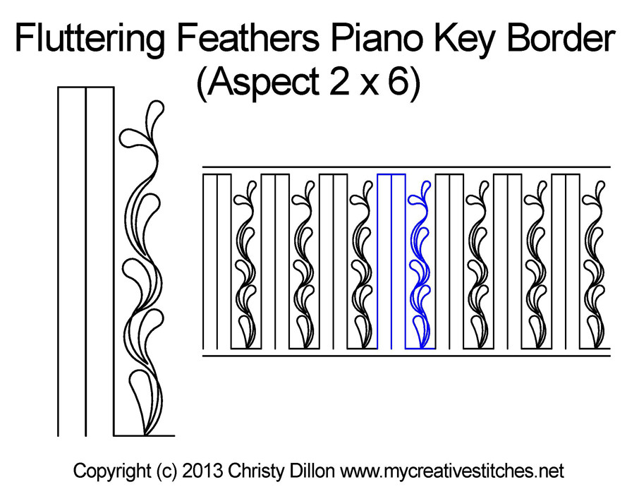 Piano Key Border Fluttering Feathers | Feather Quilt Block