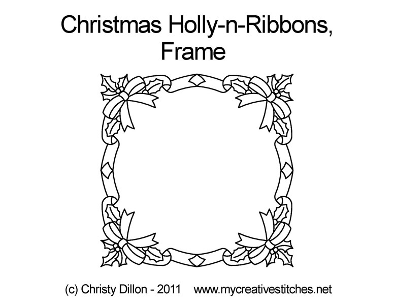 Christmas Holly-n-Ribbons Frame - My Creative Stitches