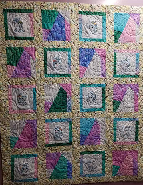 Computerized Quilting Pattern Ruffled Feathers Edge-to-Edge