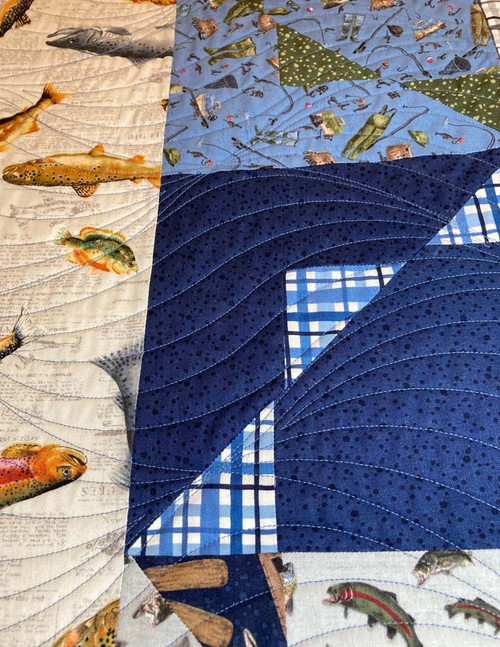 Computerized Quilting Pattern Ocean Waves Large Edge-to-Edge 1