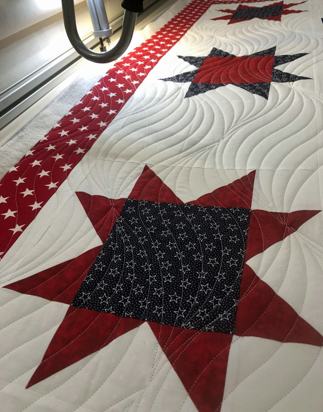 Computerized Quilting Pattern Ocean Waves Large Edge-to-Edge 1