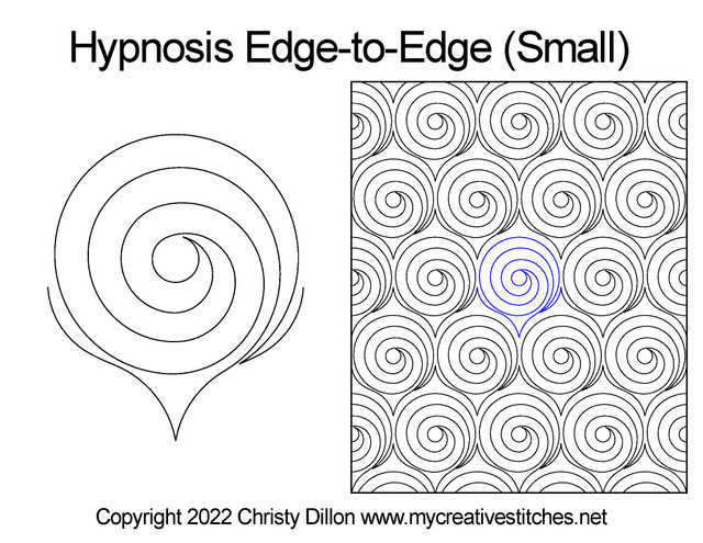 Computerized Quilting Pattern Hypnosis Edge-to-Edge Large