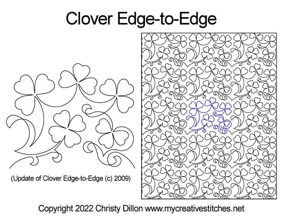 Computerized Quilting Pattern Clover Edge-to-Edge