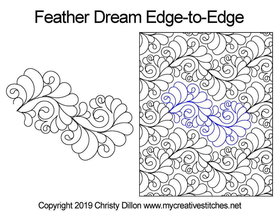 Computerized Quilting Pattern Feather Fantastic Edge-to-Edge
