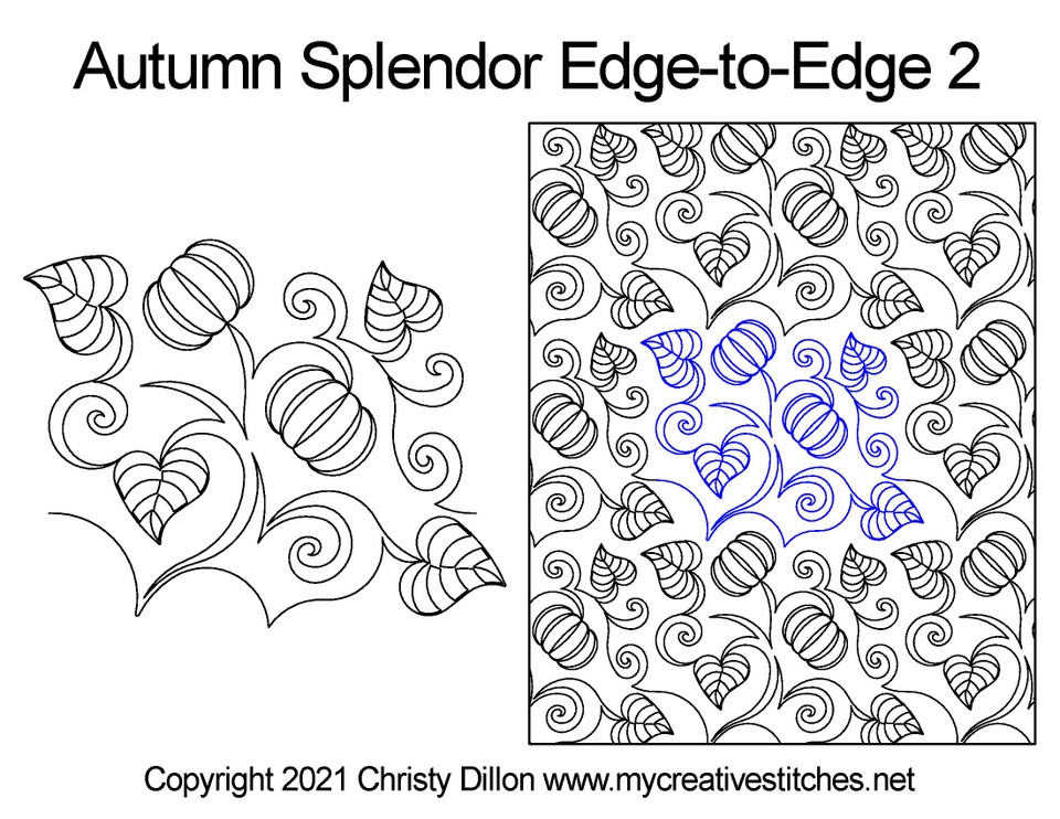 Computerized Quilting Pattern Autumn Splendor Set