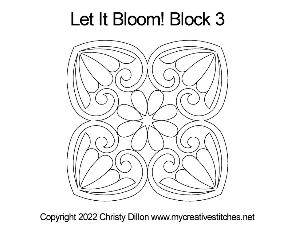 Digitized Quilting Patterns for Specific Blocks