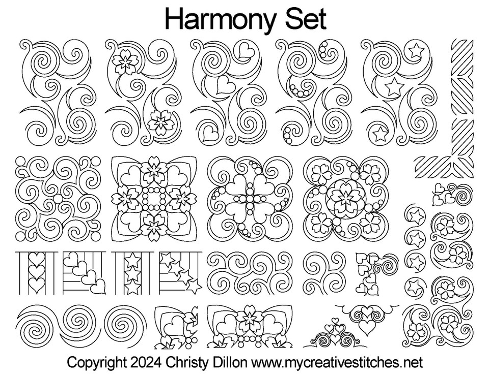 Computerized Quilting Pattern Edgewood Set