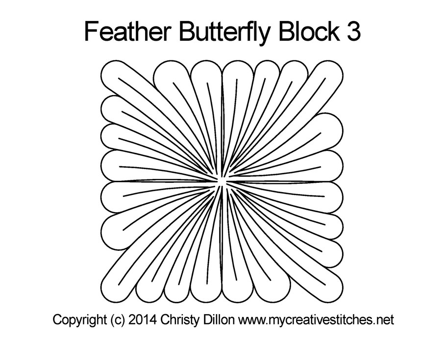 Feather Butterfly Block 3 - My Creative Stitches