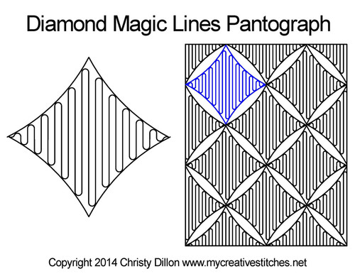 Computerized Quilting Diamond Magic Lines Edge-to-Edge