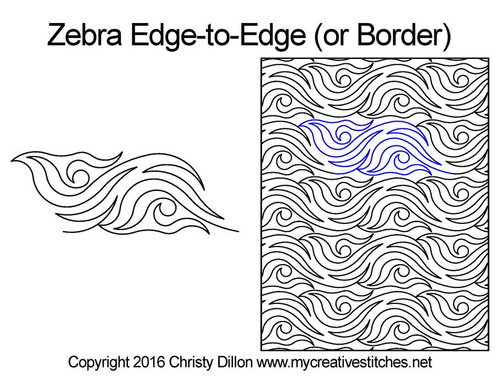 Zebra Edge-to-Edge or Border - My Creative Stitches