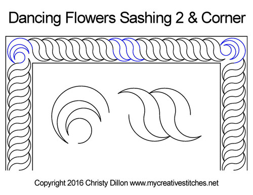 Dancing Flowers Sashing 2 and Corner - My Creative Stitches