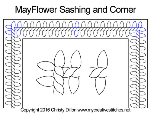 Computerized Quilting Pattern Mayflower Sashing or Border