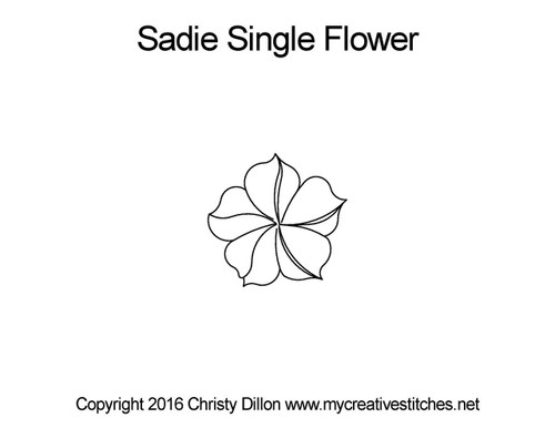 Computerized Quilting Pattern Sadie Single Flower