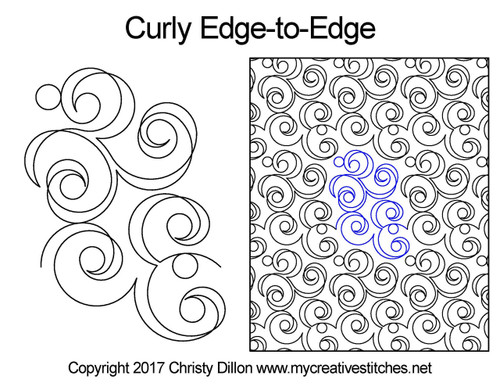 Computerized Quilting Pattern Curly Edge-to-Edge