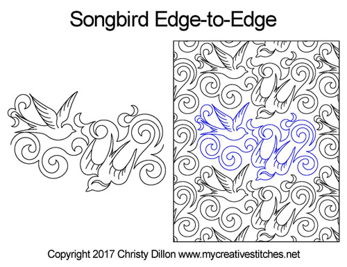 Computerized Quilting Patterns Songbird Edge-to-Edge