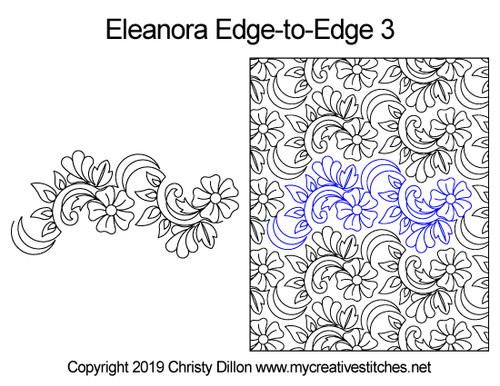 Computerized Quilting Pattern Eleanora Edge-to-Edge 3