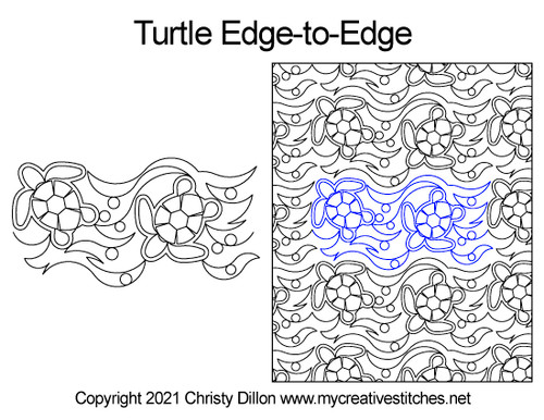 Computerized Quilting Pattern Turtle Edge-to-Edge