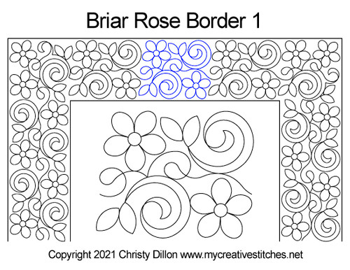 Computerized Quilting Pattern Briar Rose Border 1