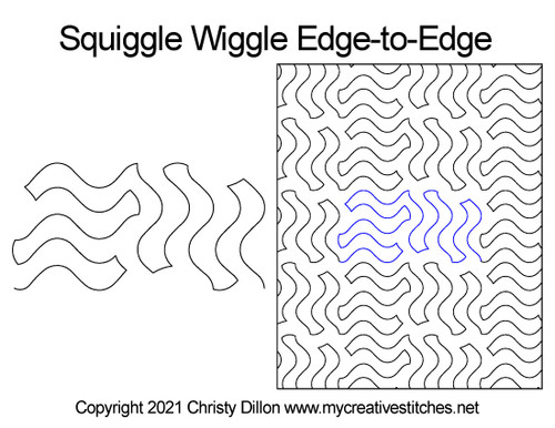 Computerized Quilting Pattern Squiggle Wiggle Edge-to-Edge