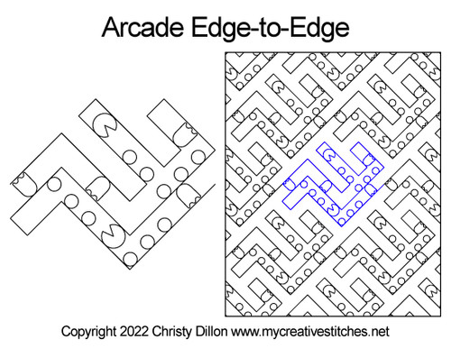 Computerized Quilting Pattern Arcade Edge-to-Edge
