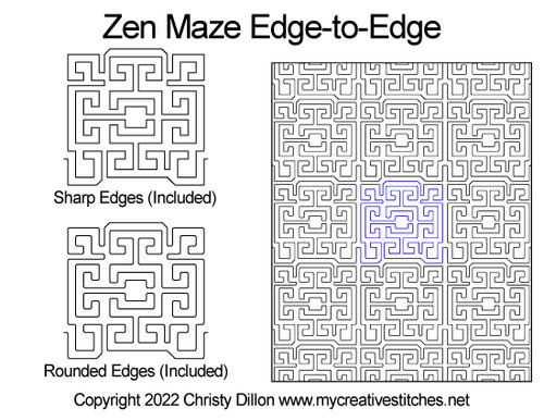 Computerized Quilting Zen Maze Edge-to-Edge