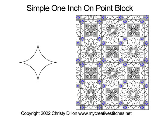 Computerized Quilting Simple One Inch Block On Point