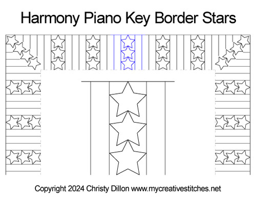 Harmony Piano Key Border Stars