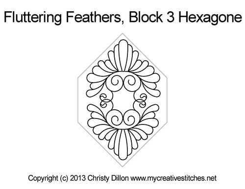 Fluttering Feathers Block 3 Hexagon - My Creative Stitches