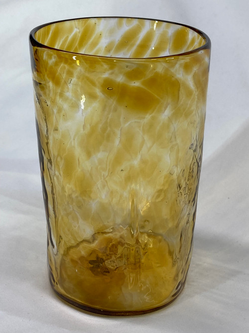 Hand Blown Drinking Glass Tumbler (Large) (Amber) - Hardworking Products