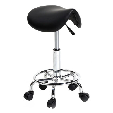 Saddle Tattoo Artist Stool, counter height, Black