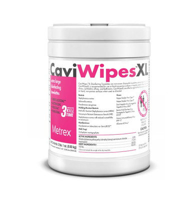 CaviWipes XL Disinfectant Wipes 9" x 12", 65/CN