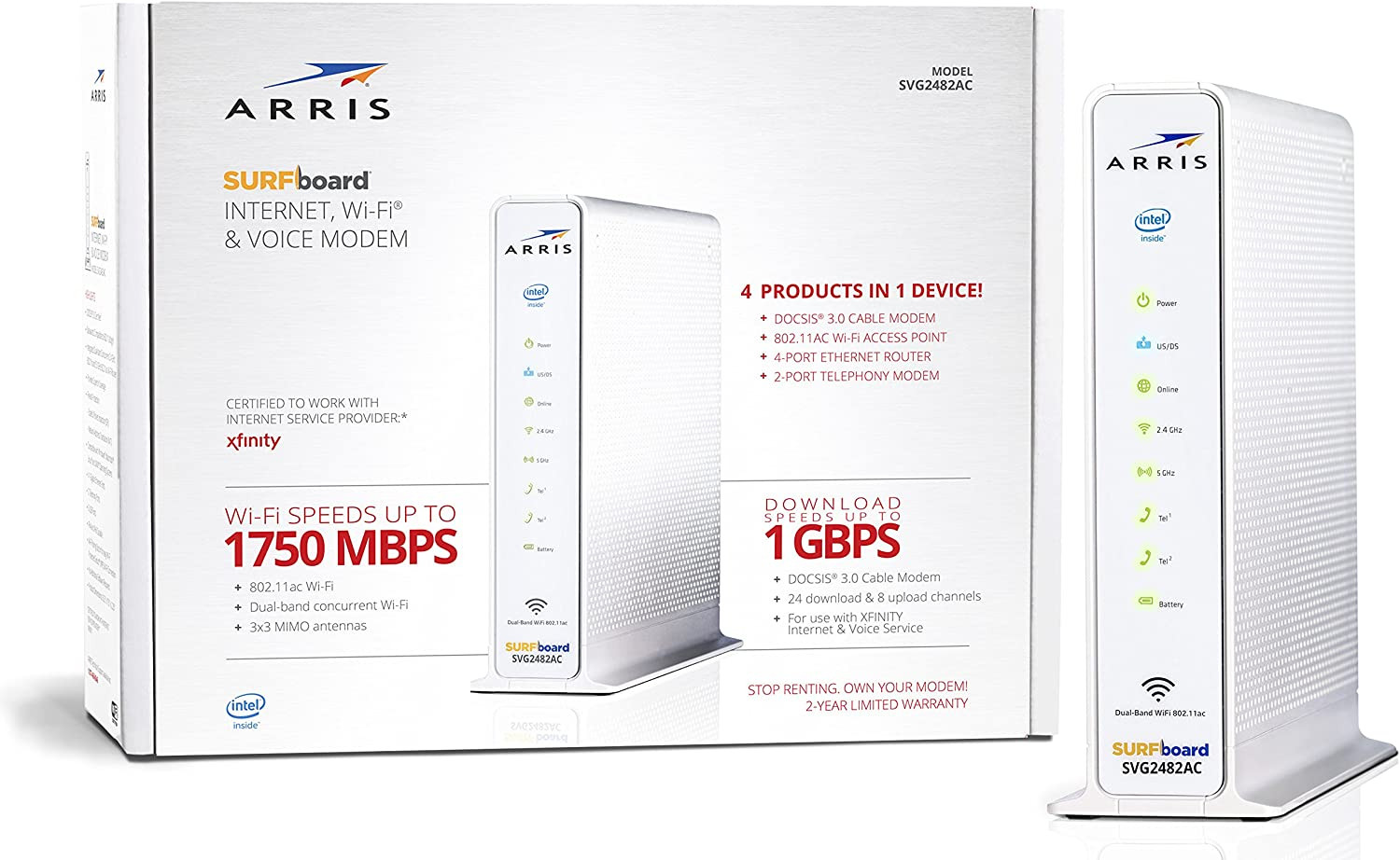Arris TG1682G Comcast XB3 Wireless Telephone Modem