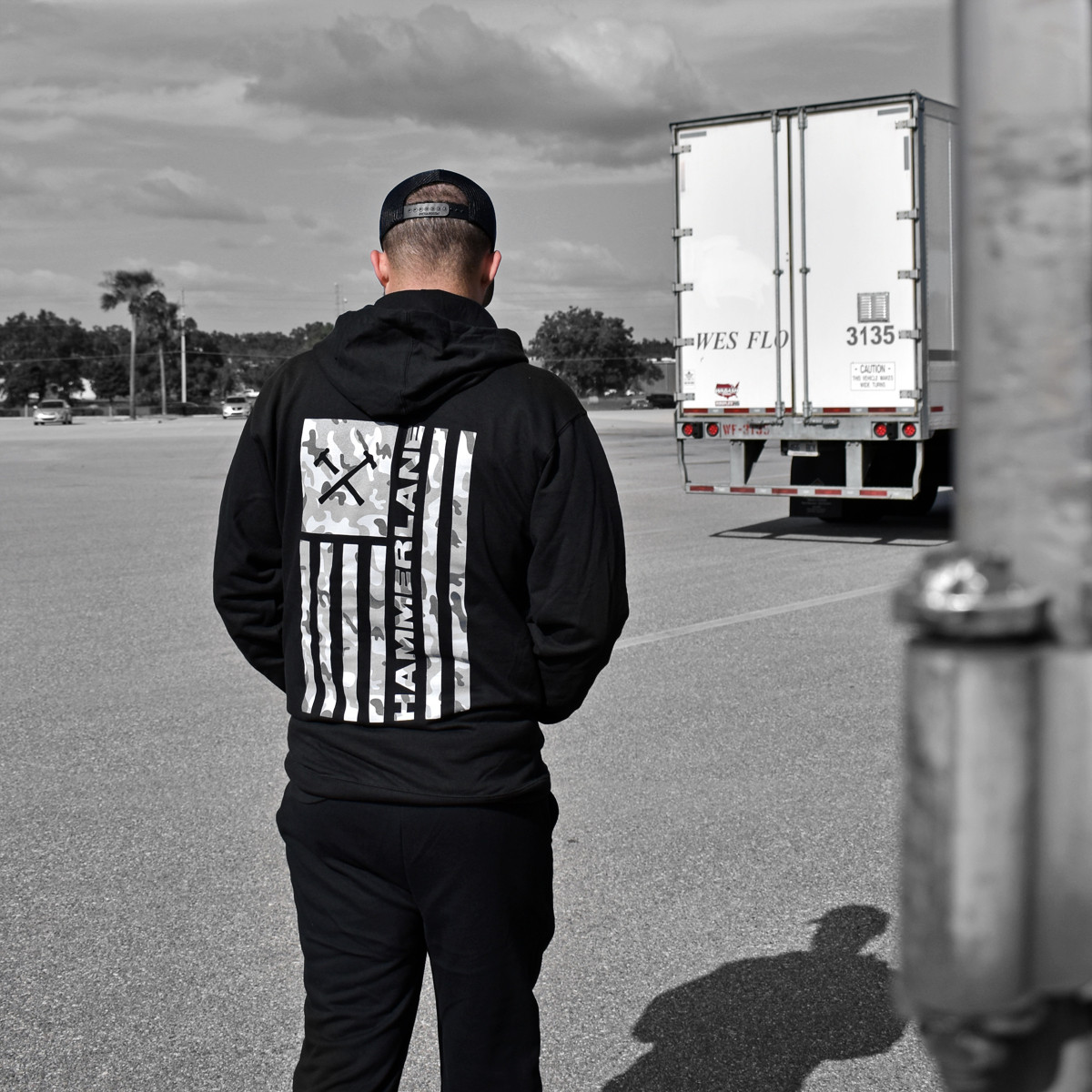 Vertical Camo Hammer Lane Flag Hoodie Sweatshirt - Hammer Lane