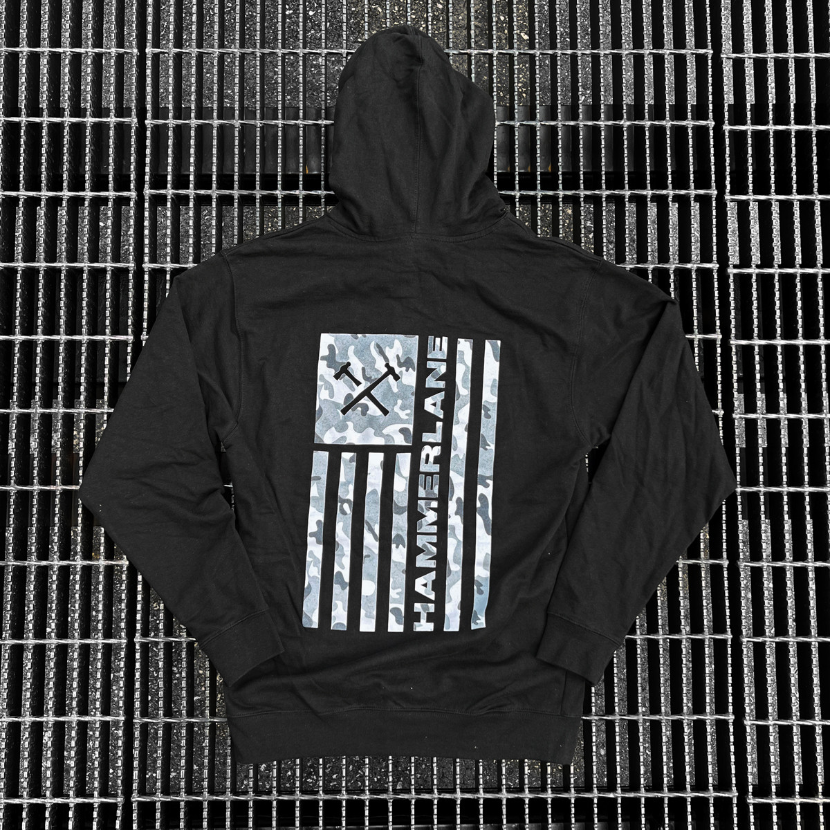 Vertical Camo Hammer Lane Flag Hoodie Sweatshirt - Hammer Lane