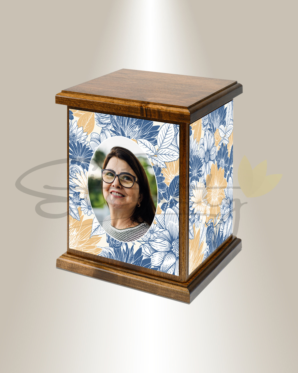 Square Memorial Photo Urn - For Eternity