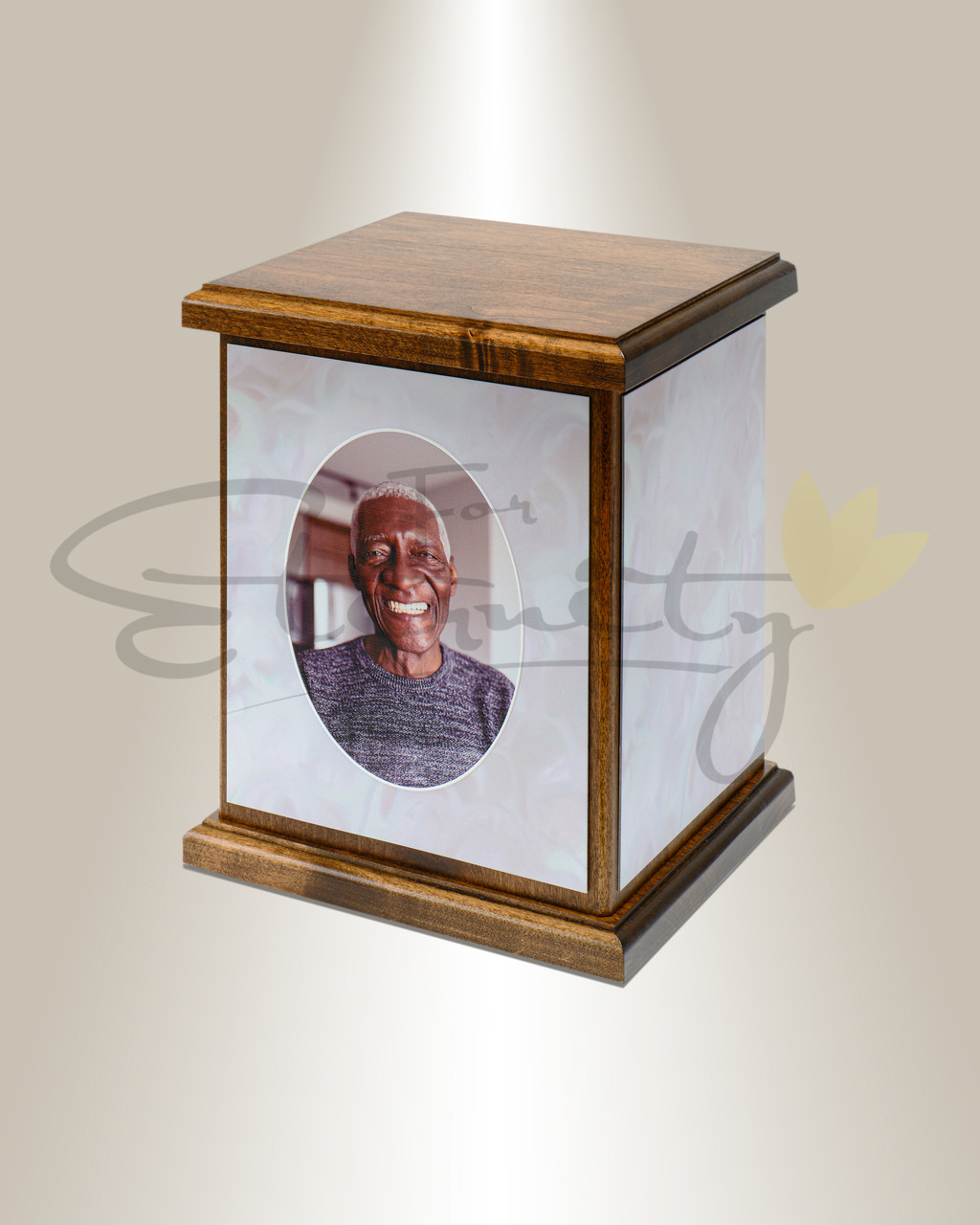 Square Memorial Photo Urn - For Eternity
