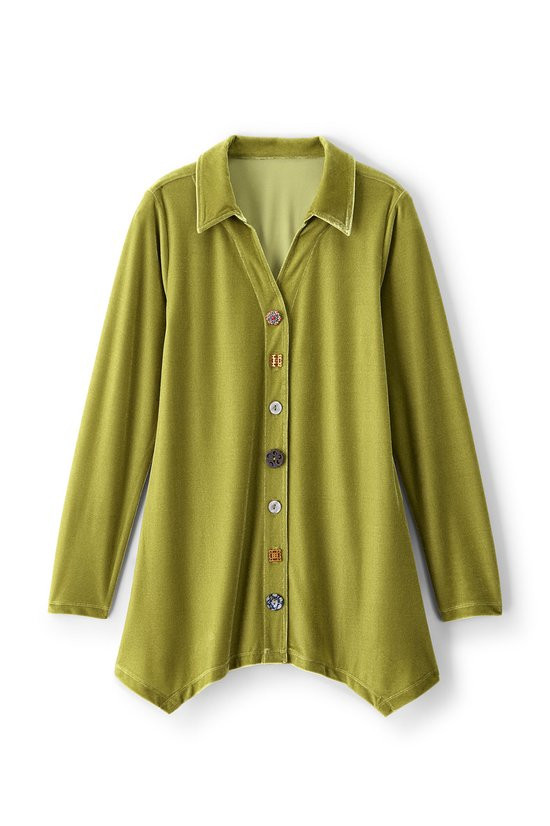 Velvet Danielle Button Long Sleeve Tunic