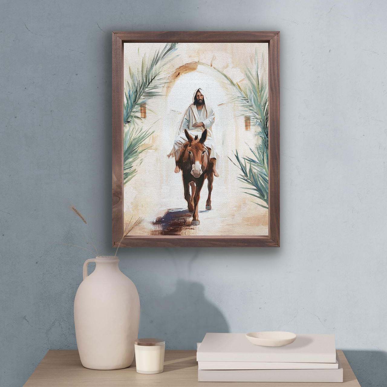 Wonderous Watercolors Collection Framed Linen Art - Jesus' Entry ...