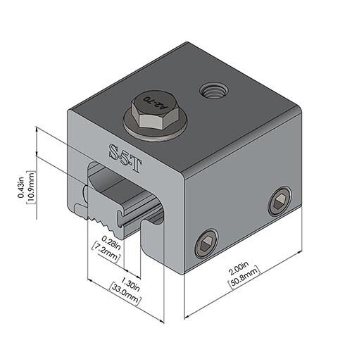 Metal roof clamp S-5-T for “T” shaped seam configuration