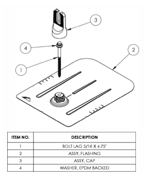 IronRidge Flashfoot2 with Cap-foot, 9" x 12", Black FF2-01-B1