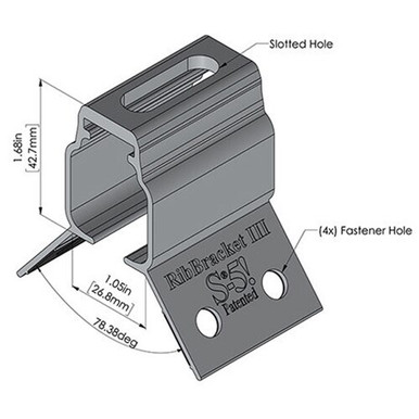 RibBracket III mount for corrugated metal roofs, S-5-RibBracket-III