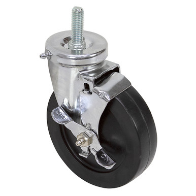 5" x 1-1/4" Swivel Threaded Stem Caster w/Brake [700477] - Surplus Center